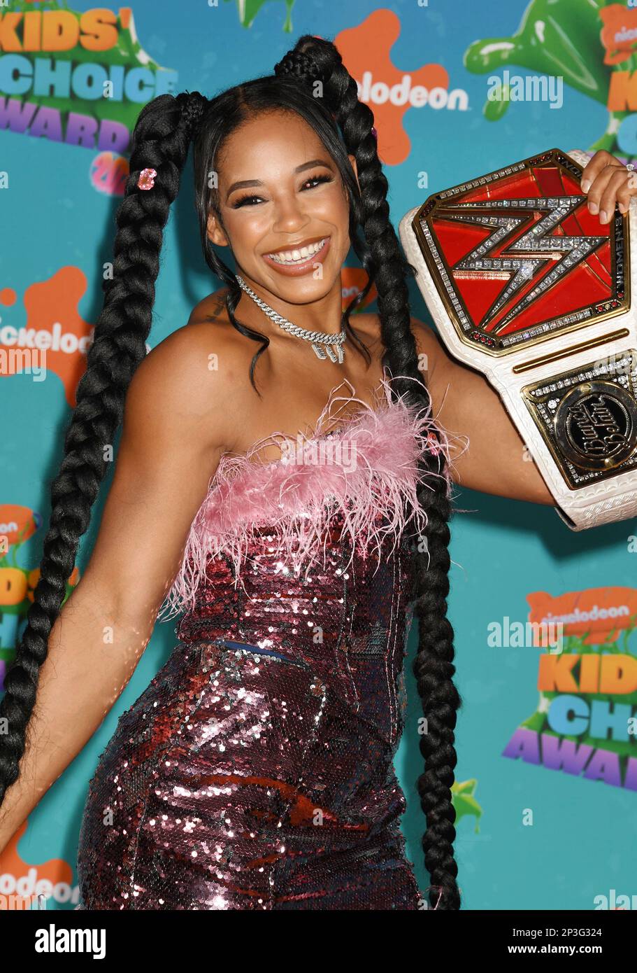 LOS ANGELES, CALIFORNIA - MARCH 04: Bianca Belair attends Nickelodeon's ...