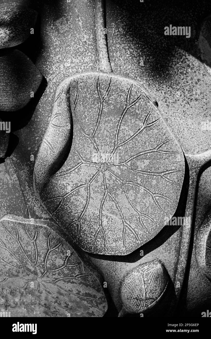 Natural stone carved beautiful Black and White Stock Photos & Images ...