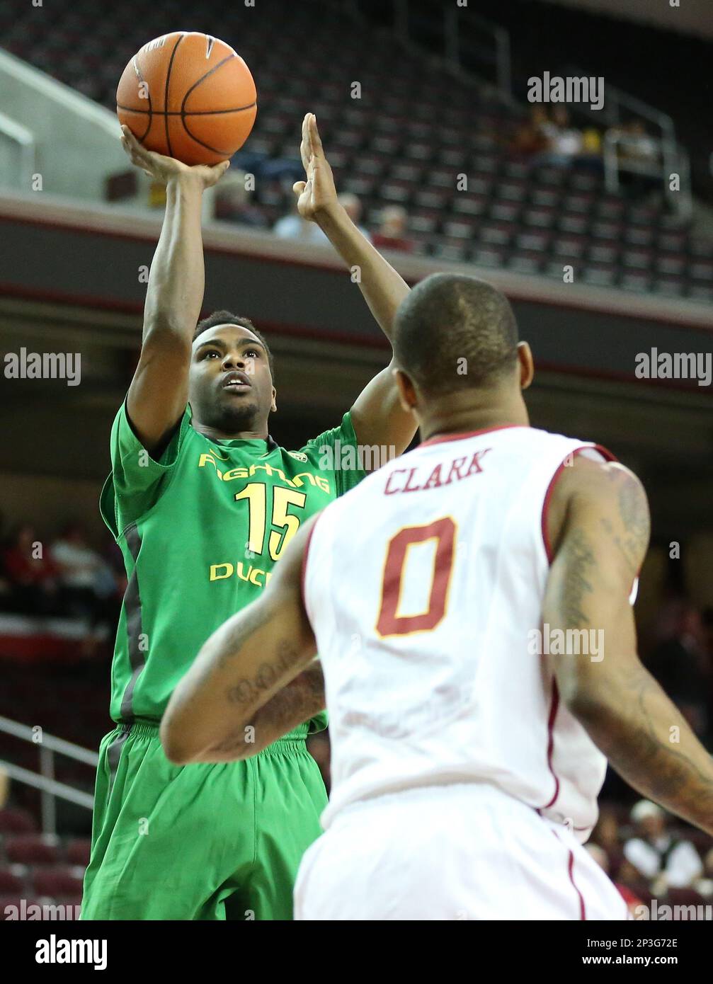 February 11, 2015: Oregon Ducks and USC Trojans, Galen Center in Los ...