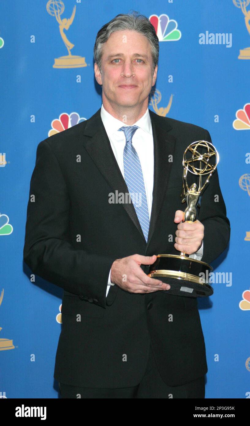 Tom Lau/STAR MAX/IPx8/27/06Jon Stewart in the press room at the 58th ...