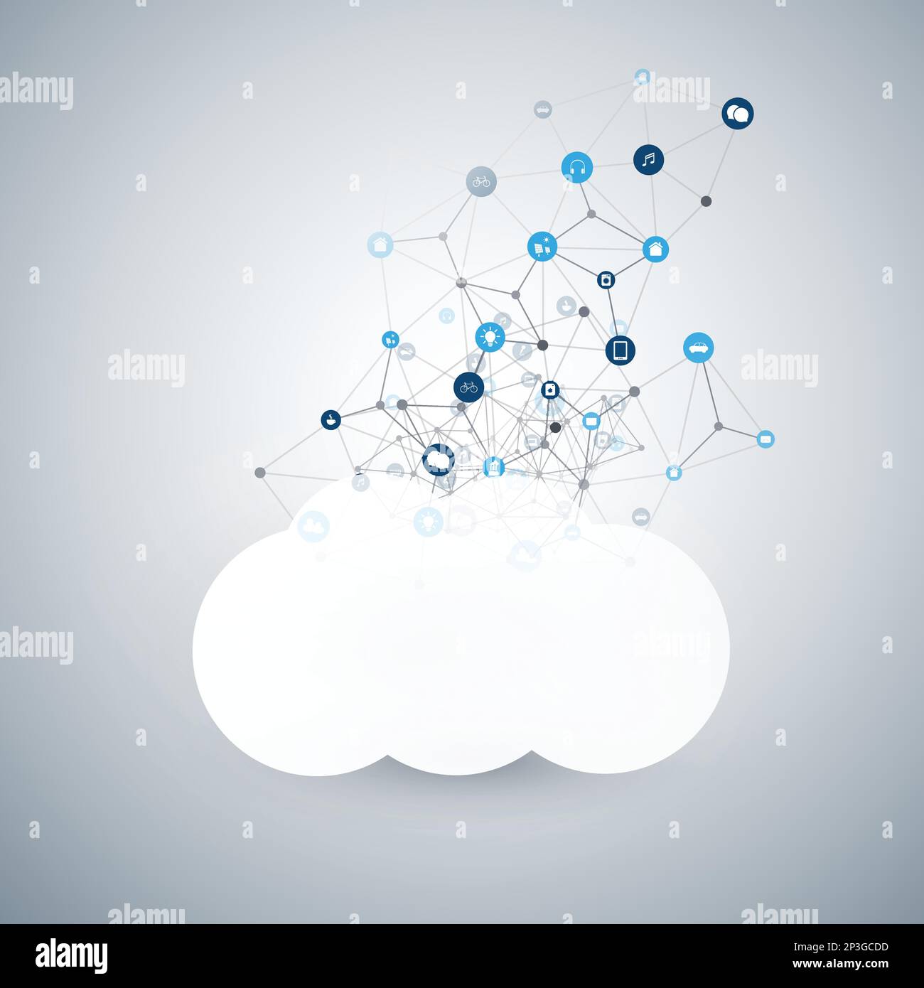 Internet Of Things Cloud Computing Design Concept With Icons Digital
