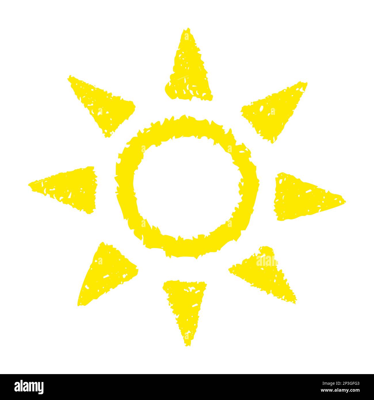 Hand painted sun symbol, hand drawn with crayon Stock Vector Image ...