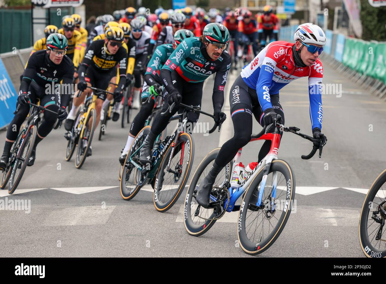 Dutch Pascal Eenkhoorn of Lotto-Dstny pictured in action during the first stage of 81st edition ...