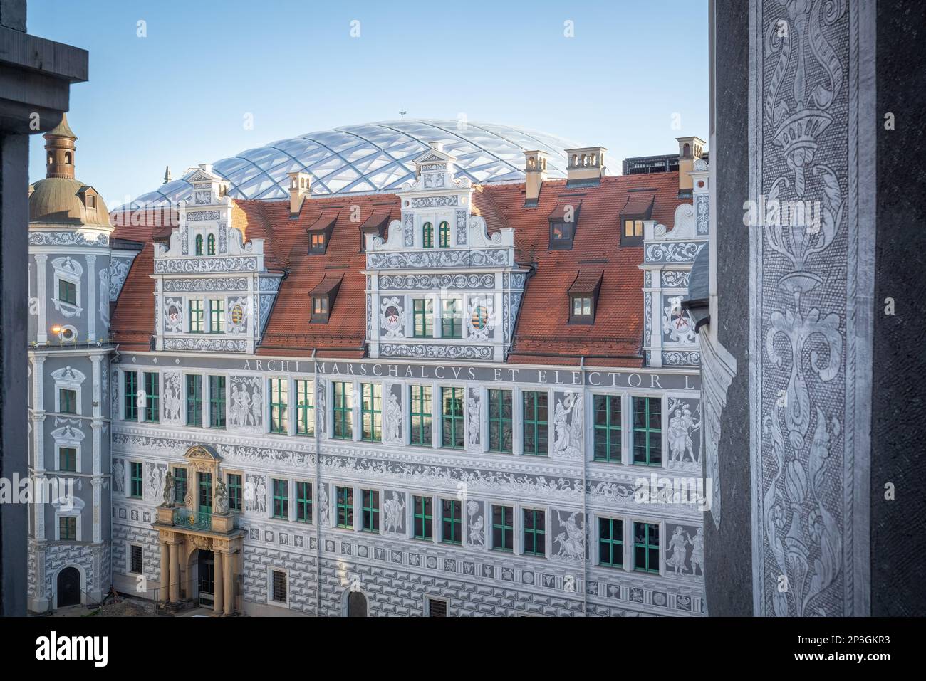 Large Courtyard of Dresden Castle (Residenzschloss) - Dresden, Saxony ...