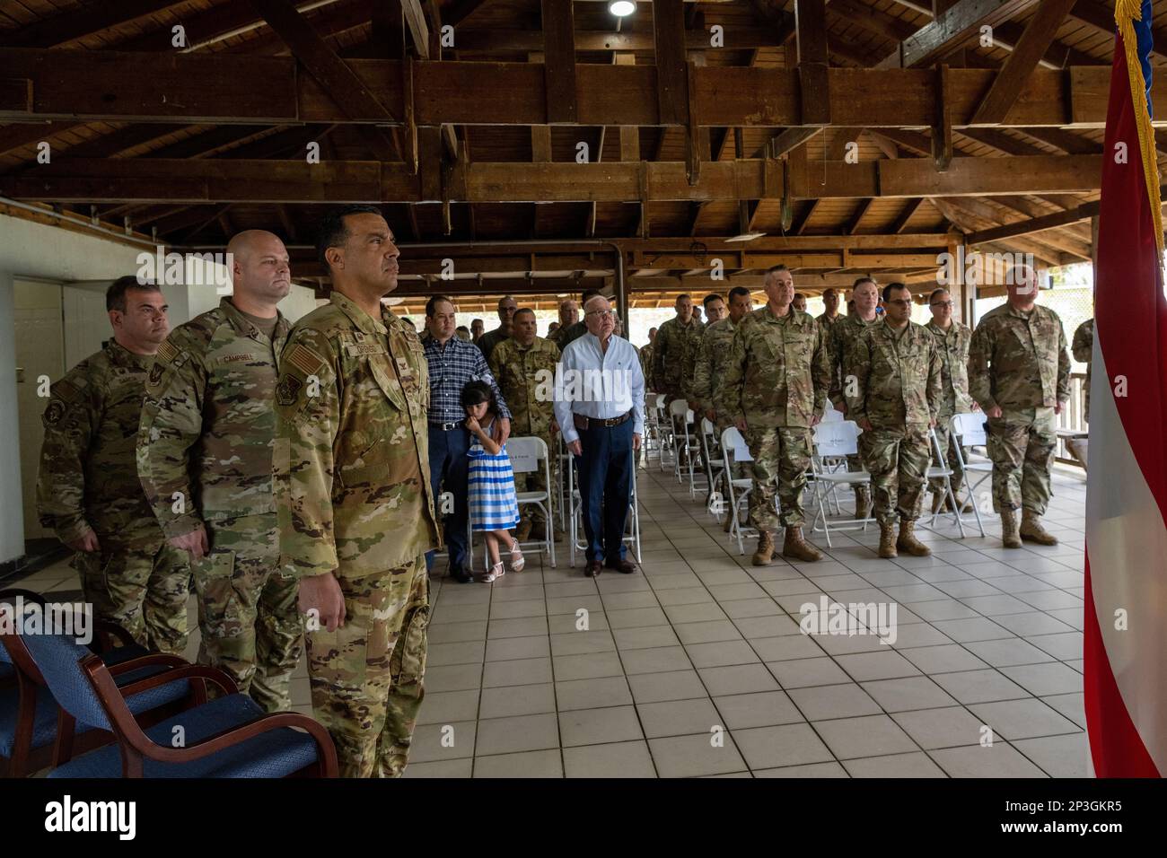 U.S. Airmen with the Puerto Rico Air National Guard and their families ...