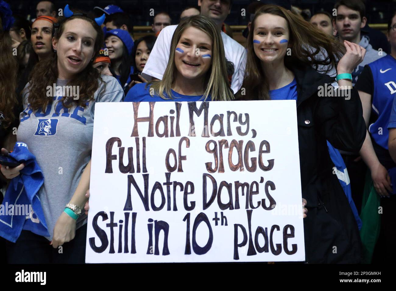 07 February 2015: Duke fans, the Cameron Crazies. The Duke University ...