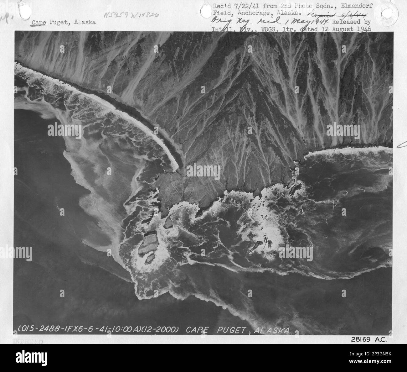 Alaska - Chisik Island through Chitina, Aerial Photograph Stock Photo ...