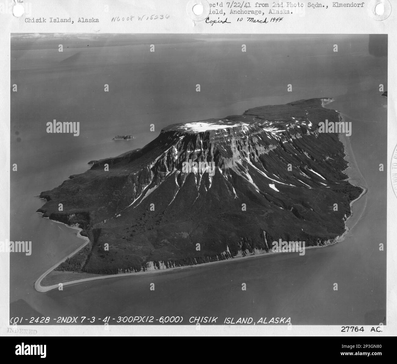 Alaska - Chisik Island through Chitina, Aerial Photograph Stock Photo ...