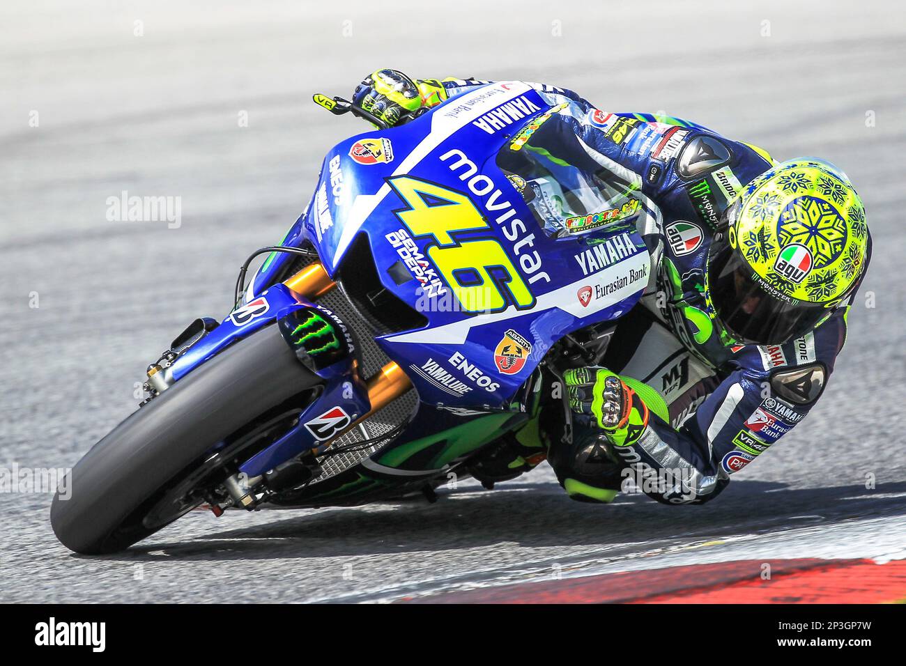 05 February 2015: Valentino Rossi of Movistar Yamaha Racing in action ...