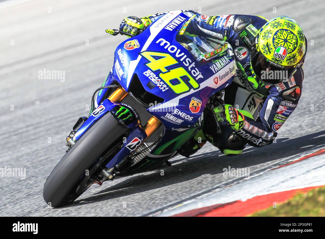 05 February 2015: Valentino Rossi of Movistar Yamaha Racing in action ...