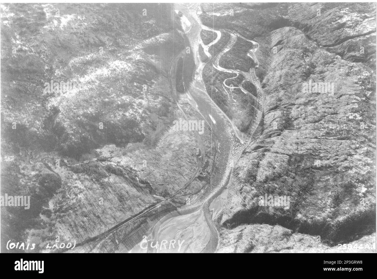 Alaska - Coastal Area and Highway East through Curry, Aerial Photograph ...