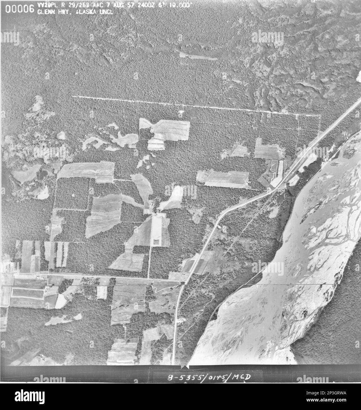 Alaska - Coastal Area and Highway East through Curry, Aerial Photograph ...