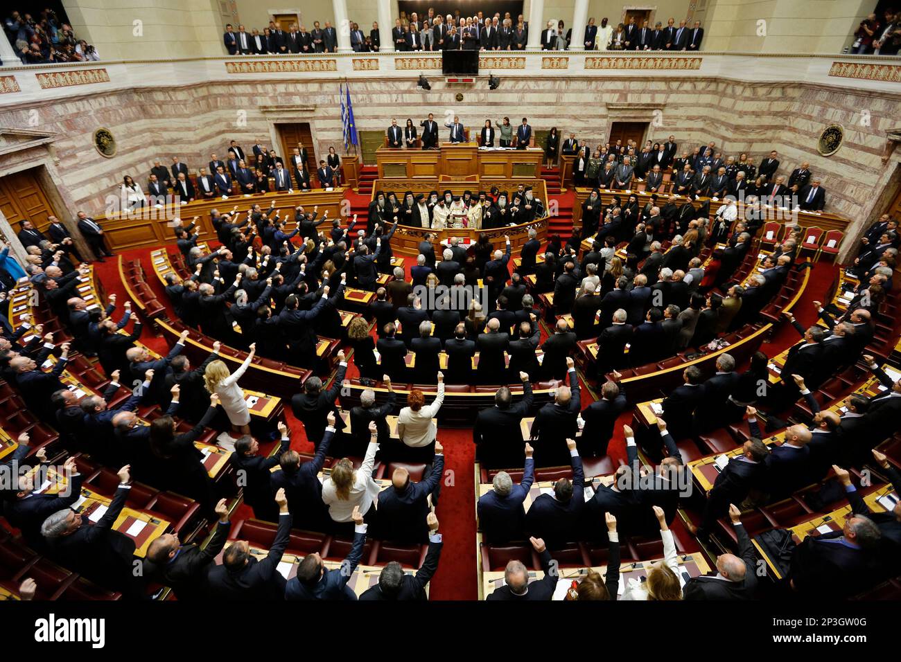 Lawmakers elected in Greece's Jan. 25 national elections are sworn in ...