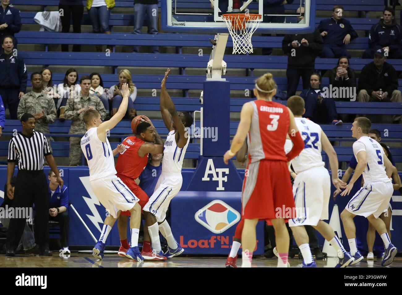 Feruary 4, 2015: New Mexico Guard Authur Edwards (5) during the Air ...