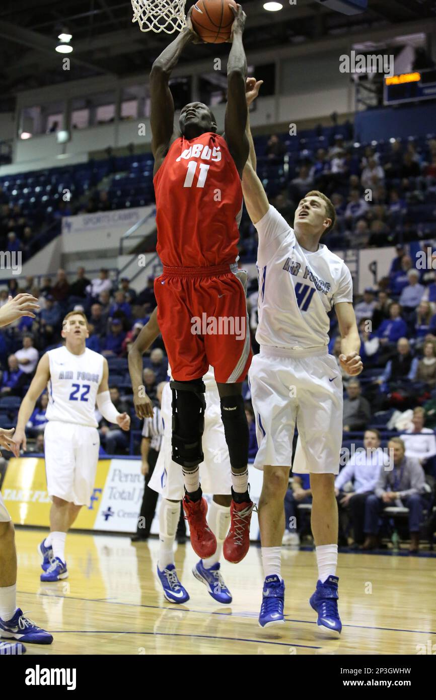 Feruary 4, 2015: New Mexico Center Obij Aget (11) during the Air Force ...