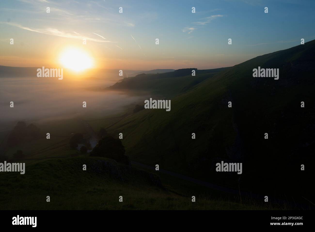 Cloud Inversion seen during sunrise over Castleton- from Winnat's Pass ...