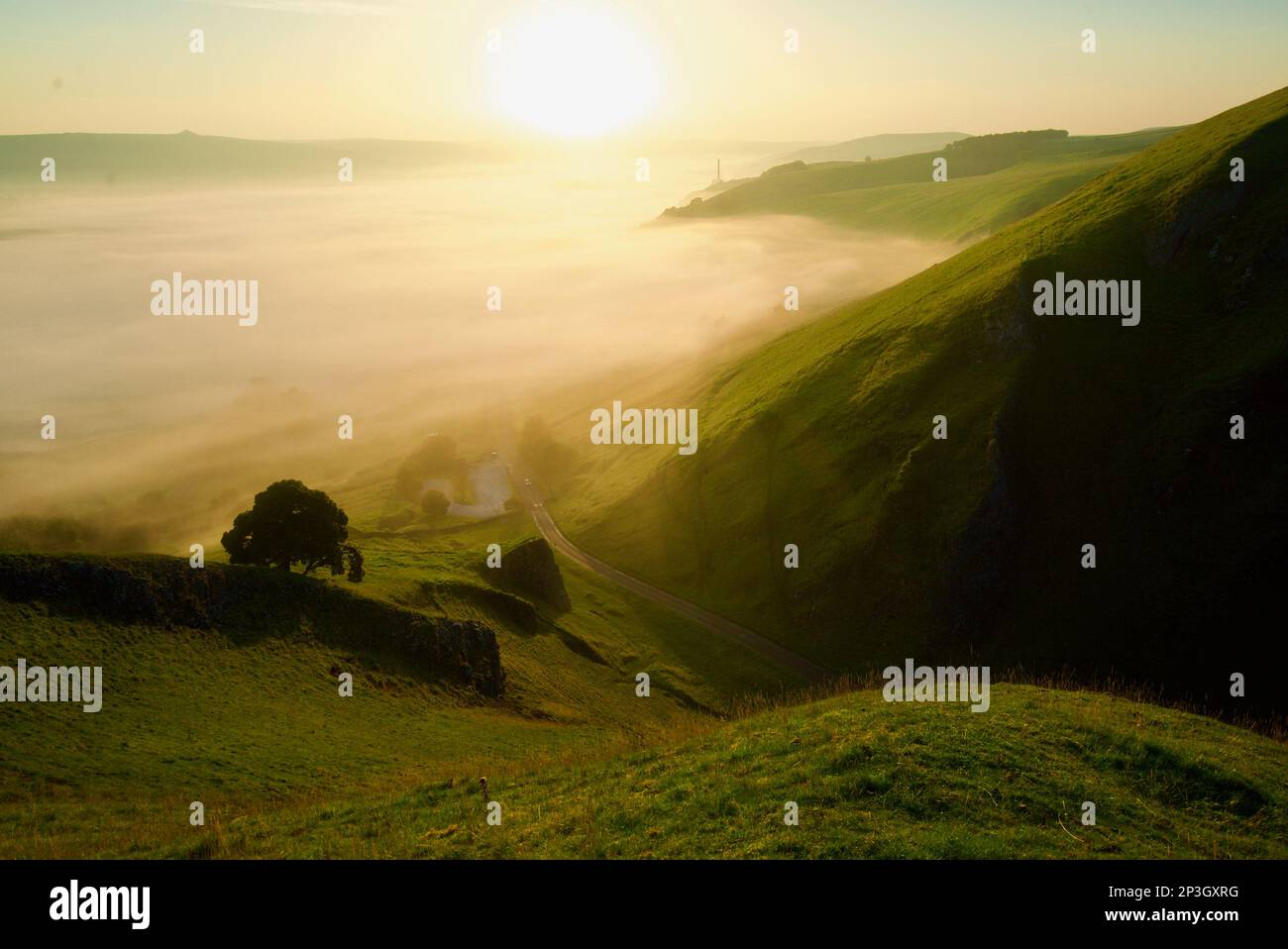 Cloud Inversion seen during sunrise over Castleton- from Winnat's Pass ...