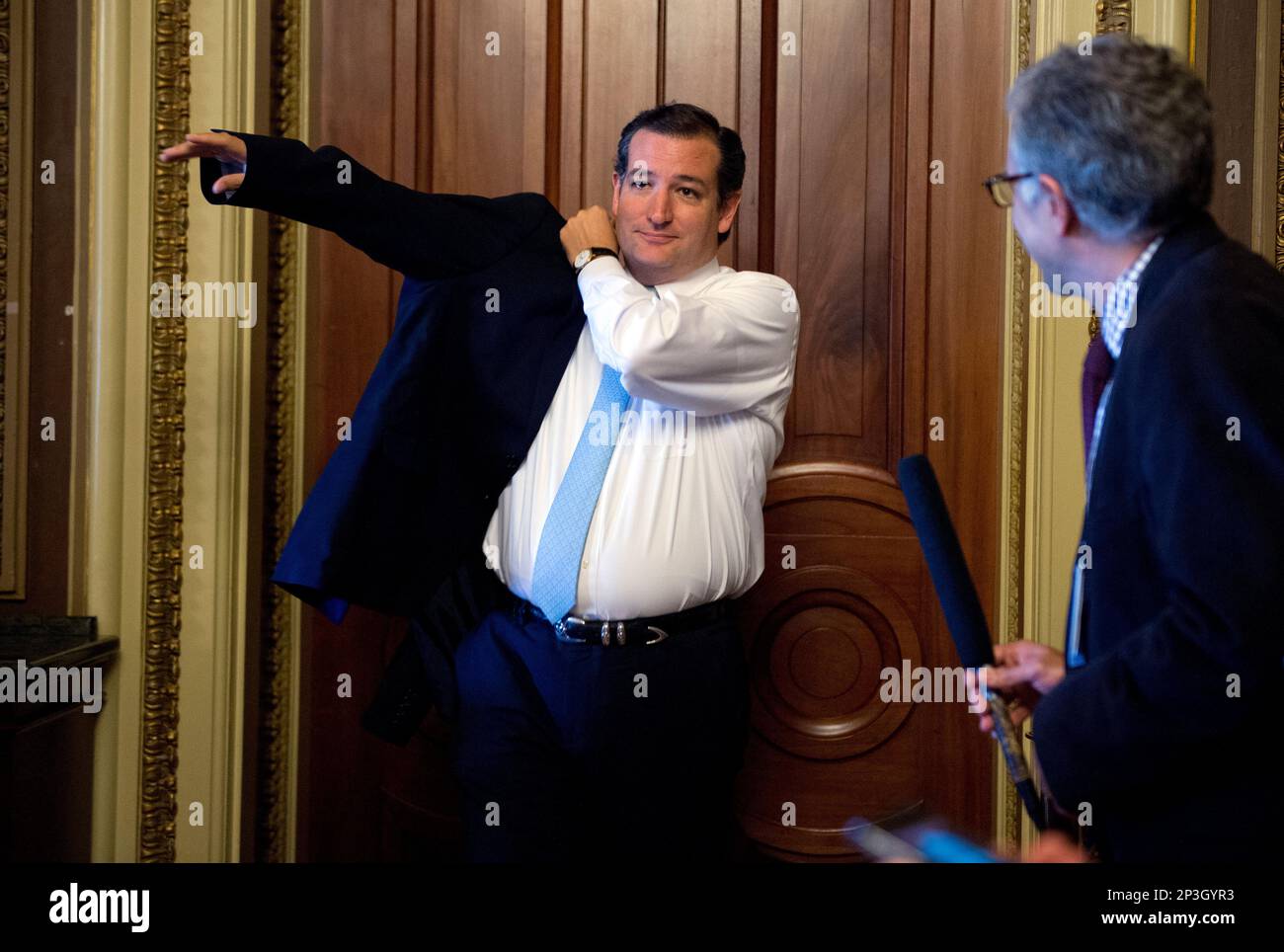 UNITED STATES - SEPTEMBER 24: Sen. Ted Cruz, R-Texas, makes his way to ...