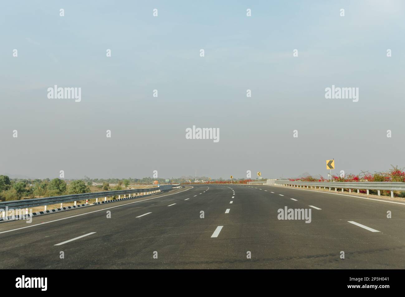 India's Delhi-Mumbai Expressway with mountain and greenery views on ...