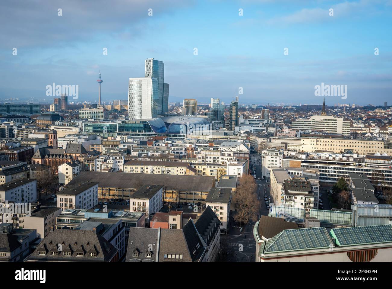Aerial view of Frankfurt with MyZeil and Europaturm - Frankfurt ...