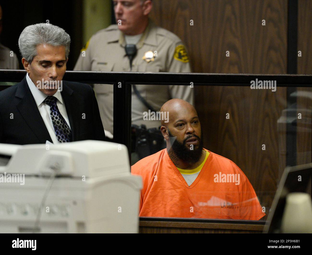 Death Row Records founder Suge Knight, right, appears in a court during ...