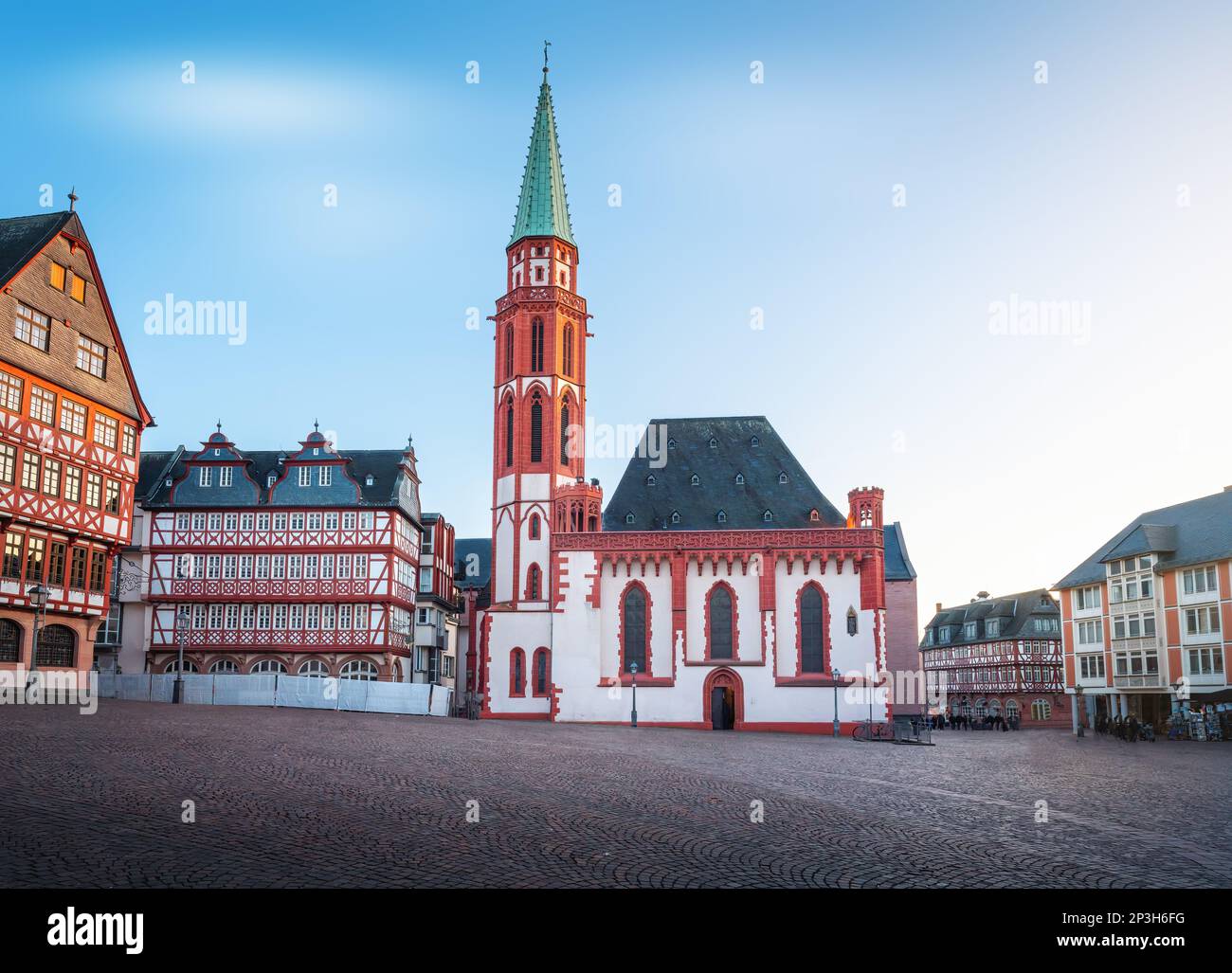 Old St. Nicholas Church at Romerberg Square - Frankfurt, Germany Stock ...