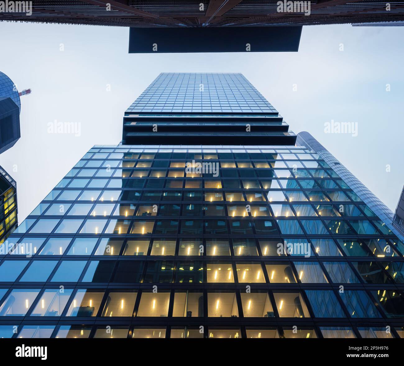 Bottom-Up view of Omniturm Modern Building - Frankfurt, Germany Stock ...
