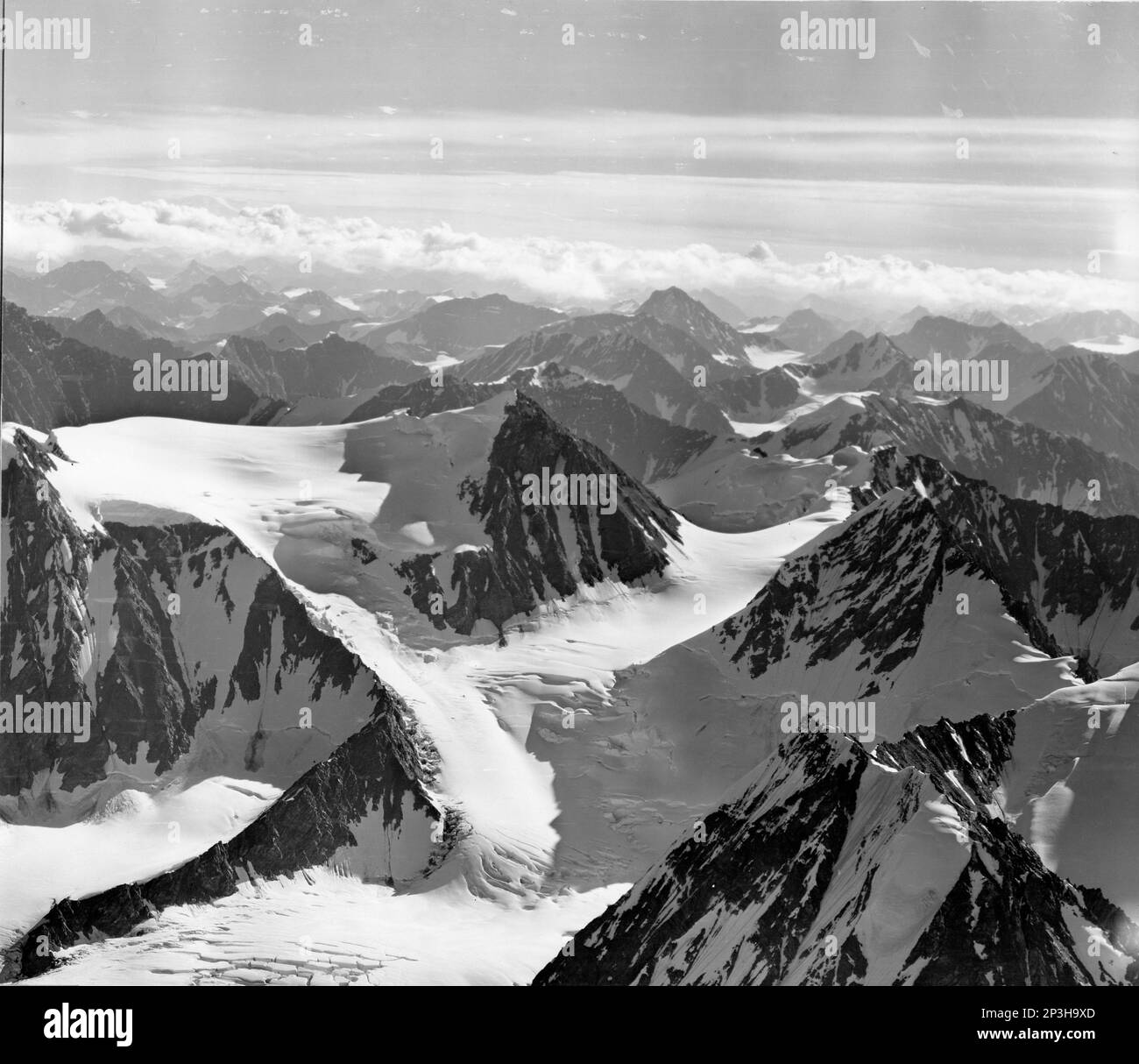 Alaska - Matanuska Glacier through Alaskan Mountains, Aerial Photograph ...