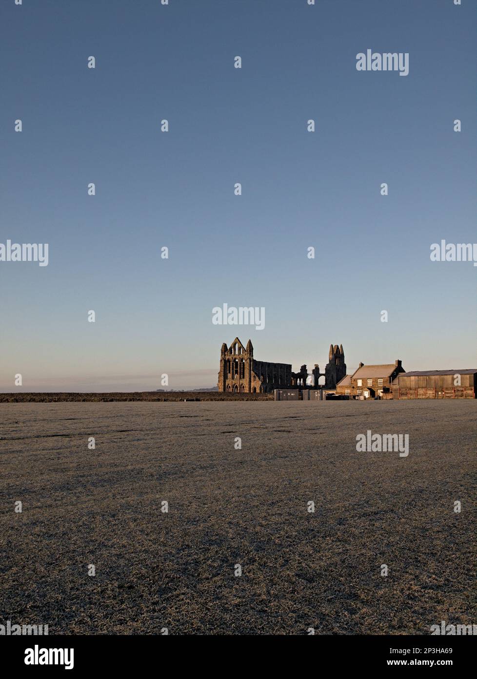Whitby Abbey from the Cleveland Way path, Abbey Plain to Saltwick Bay ...