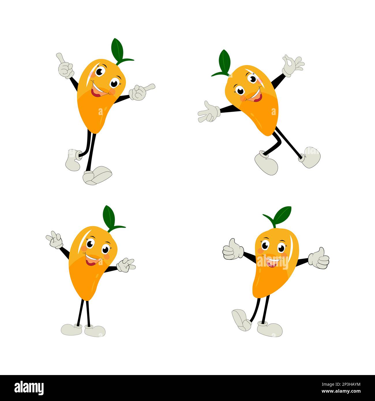 Mango character design. Kawaii mango characters vector illustration of ...