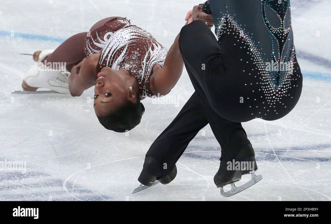 Vanessa James and Morgan Cipres, of France, skate during their free ...