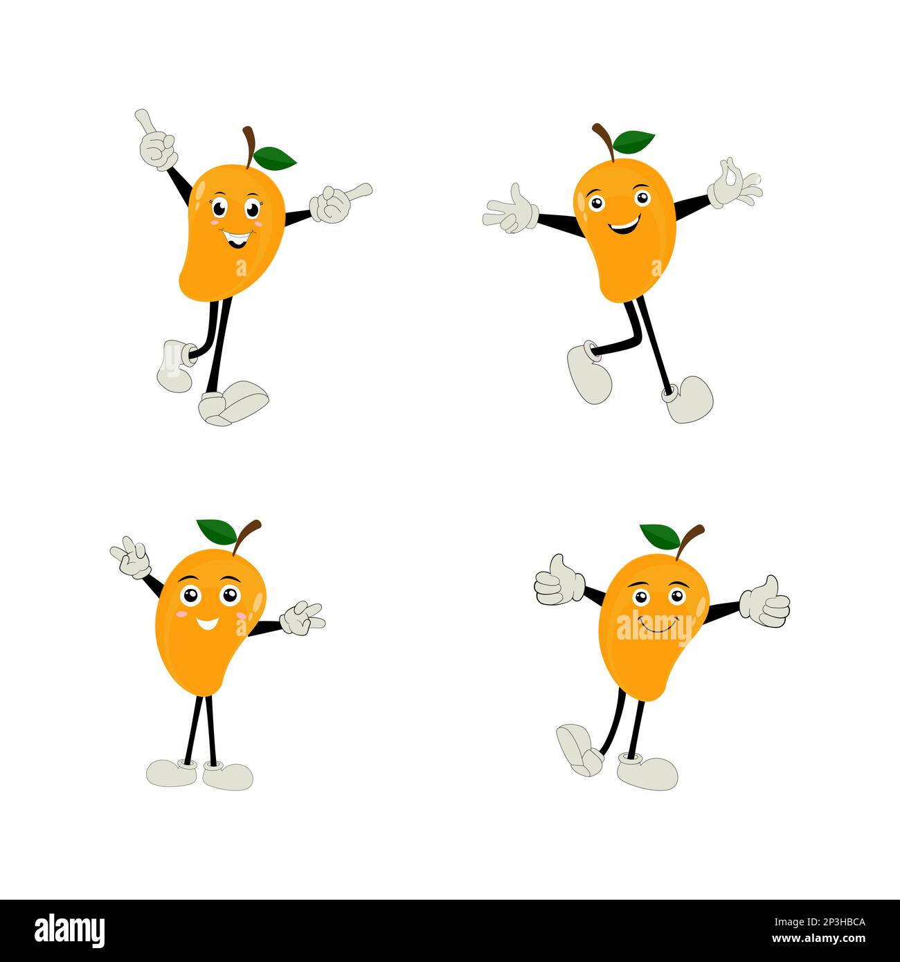 Mango character design. Kawaii mango characters vector illustration of ...