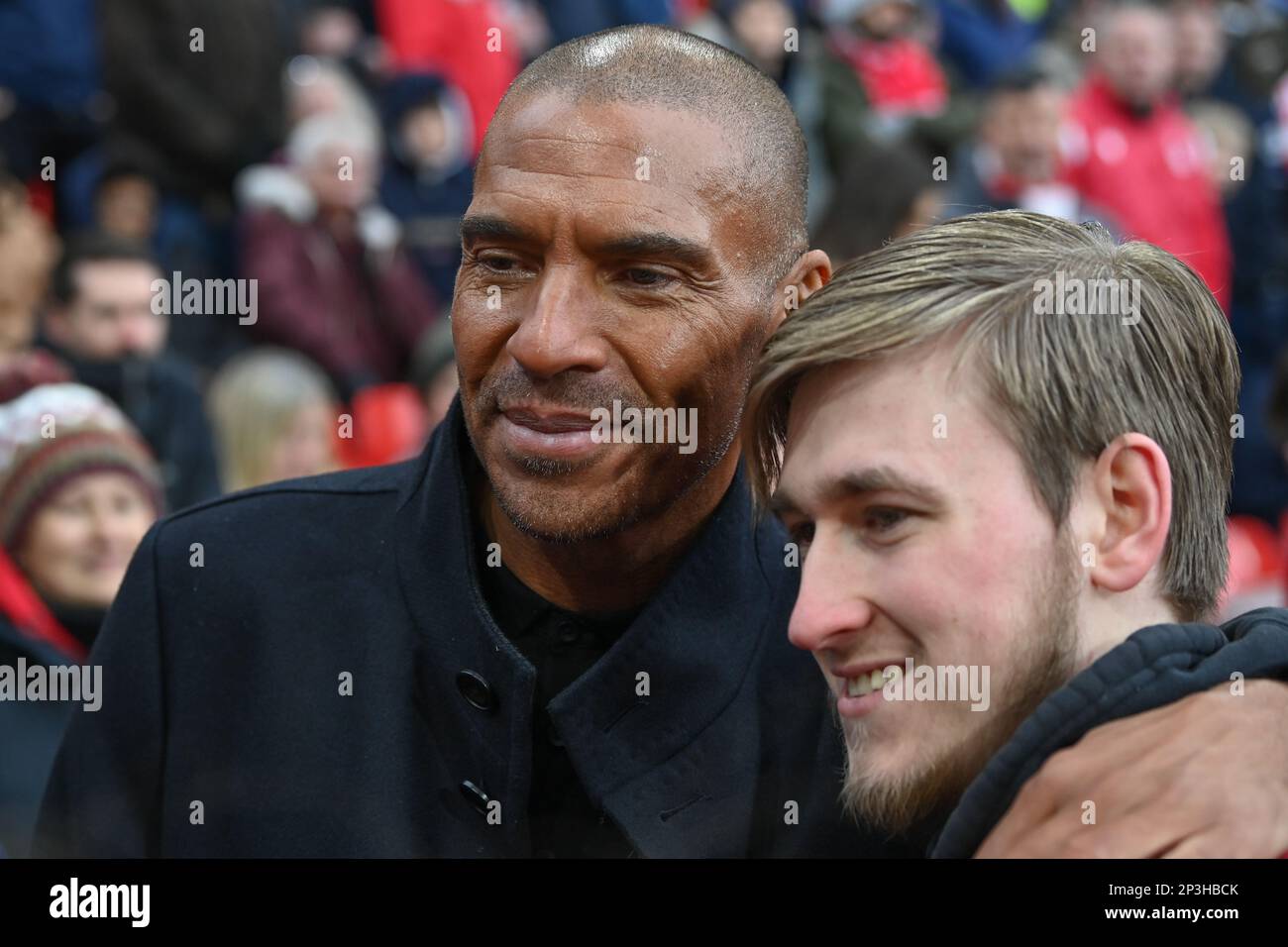 Stan Collymore former Nottingham Forest player poses for a photo with a ...