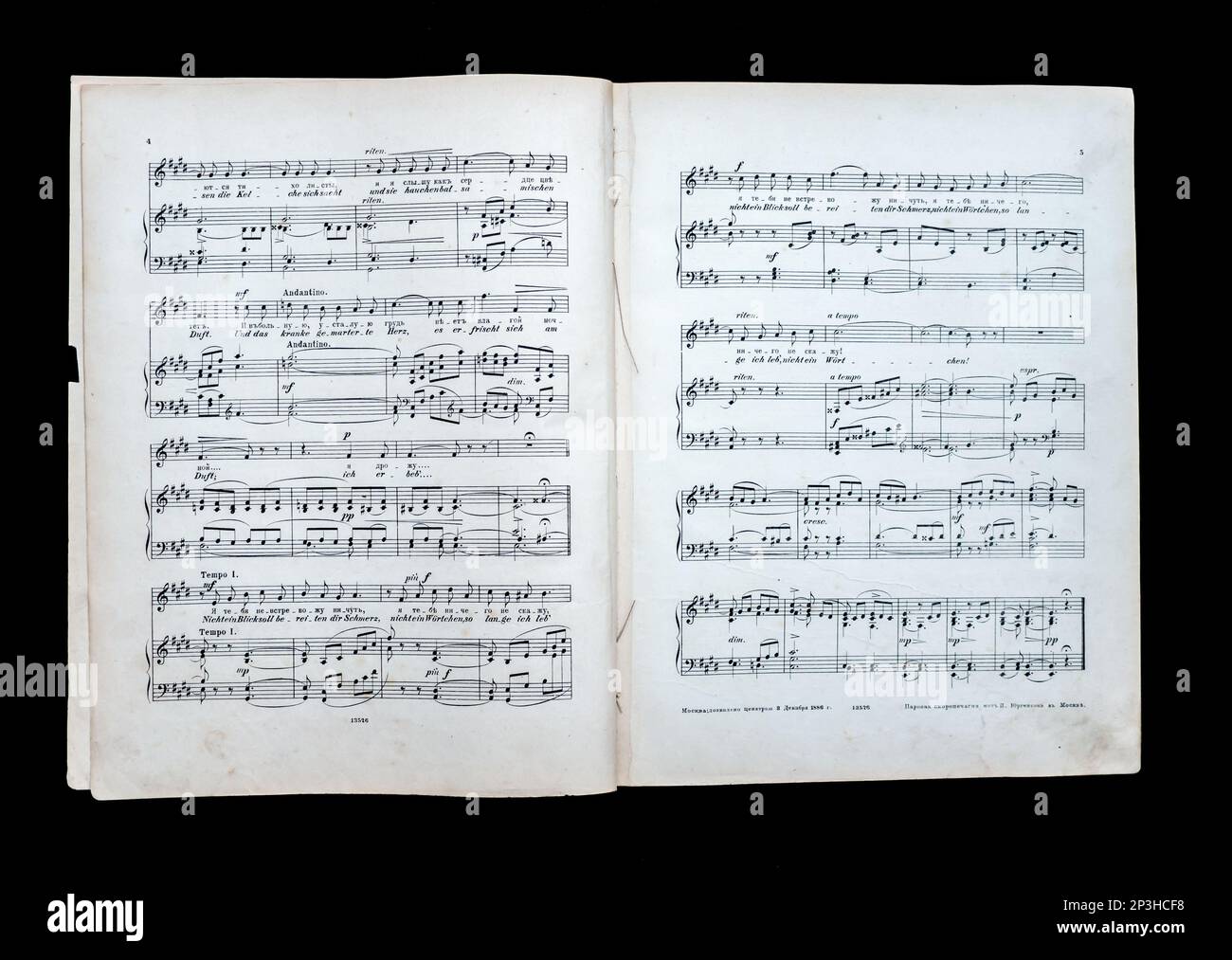 Vintage sheet music Pyotr Ilyich Tchaikovsky "Romances and songs for ...