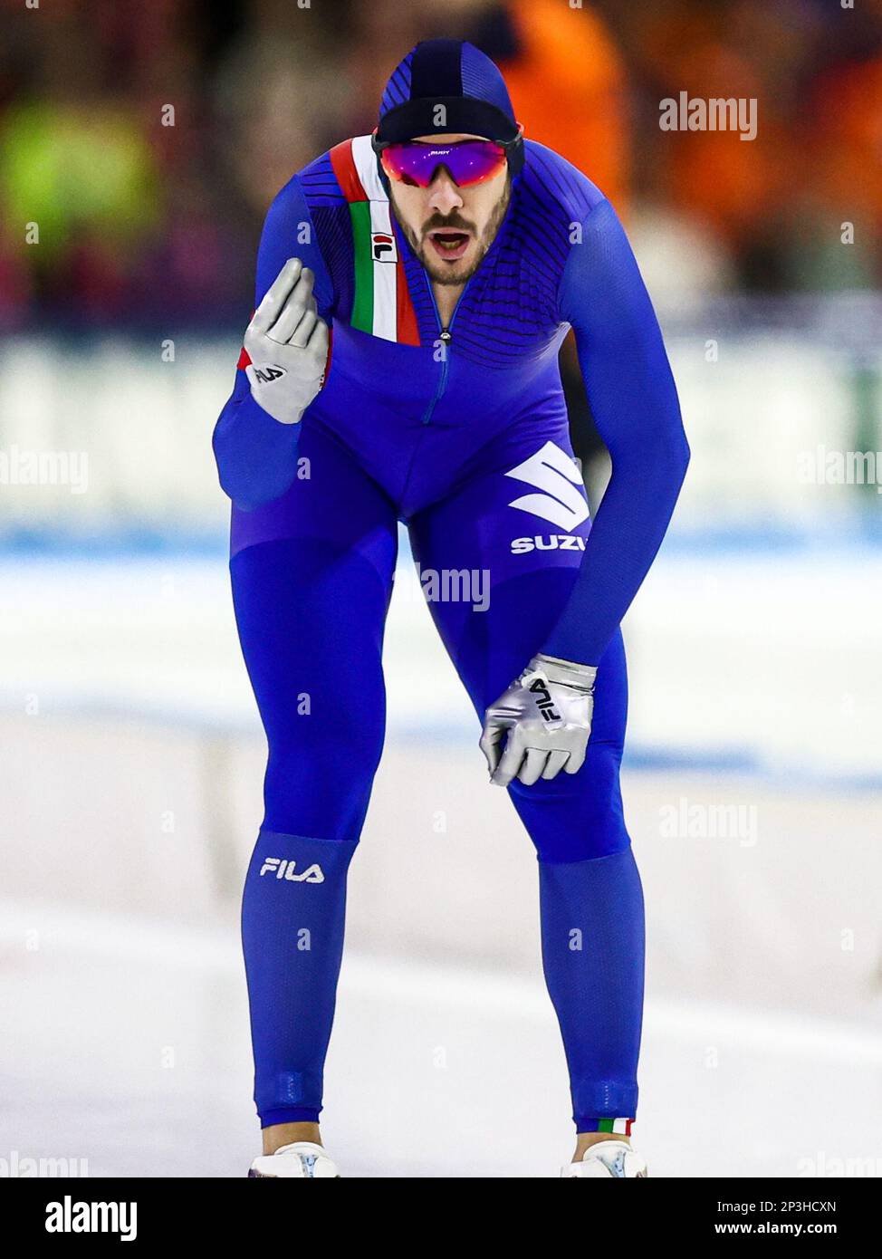HERENVEEN - Davide Ghiotto (ITA) during the 10,000 meters for men at ...