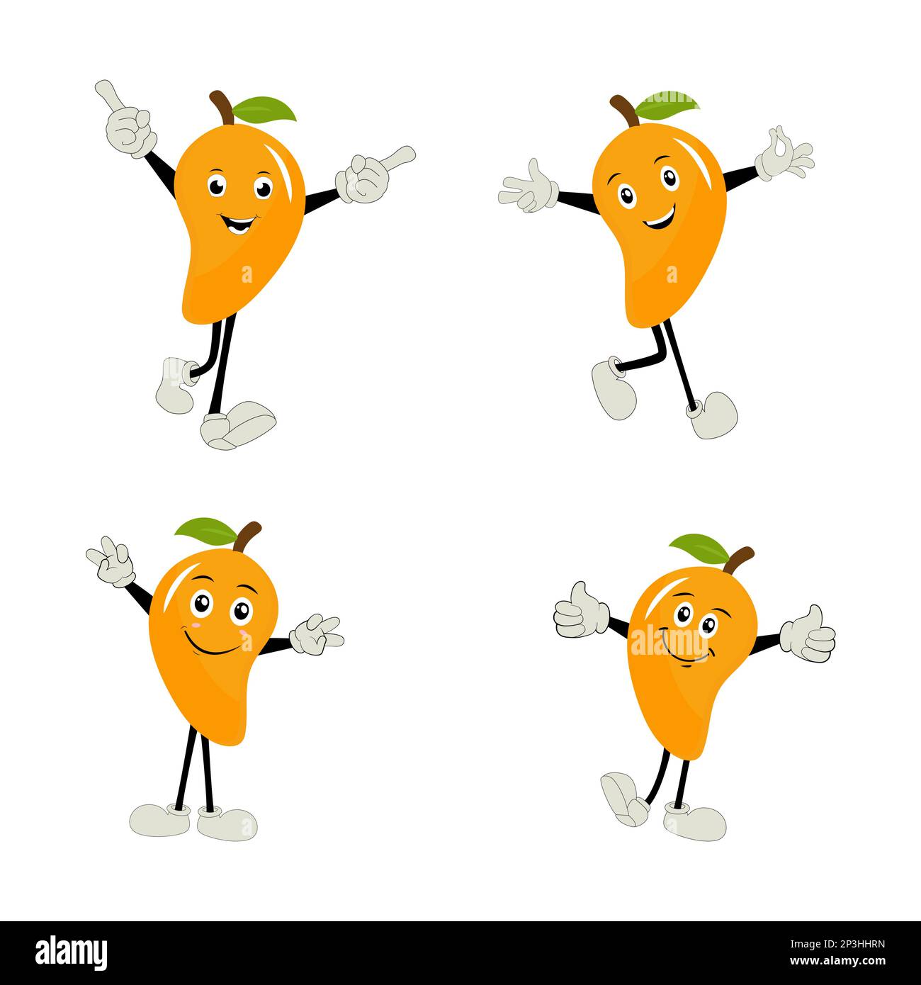 Mango character design. Kawaii mango characters vector illustration of ...