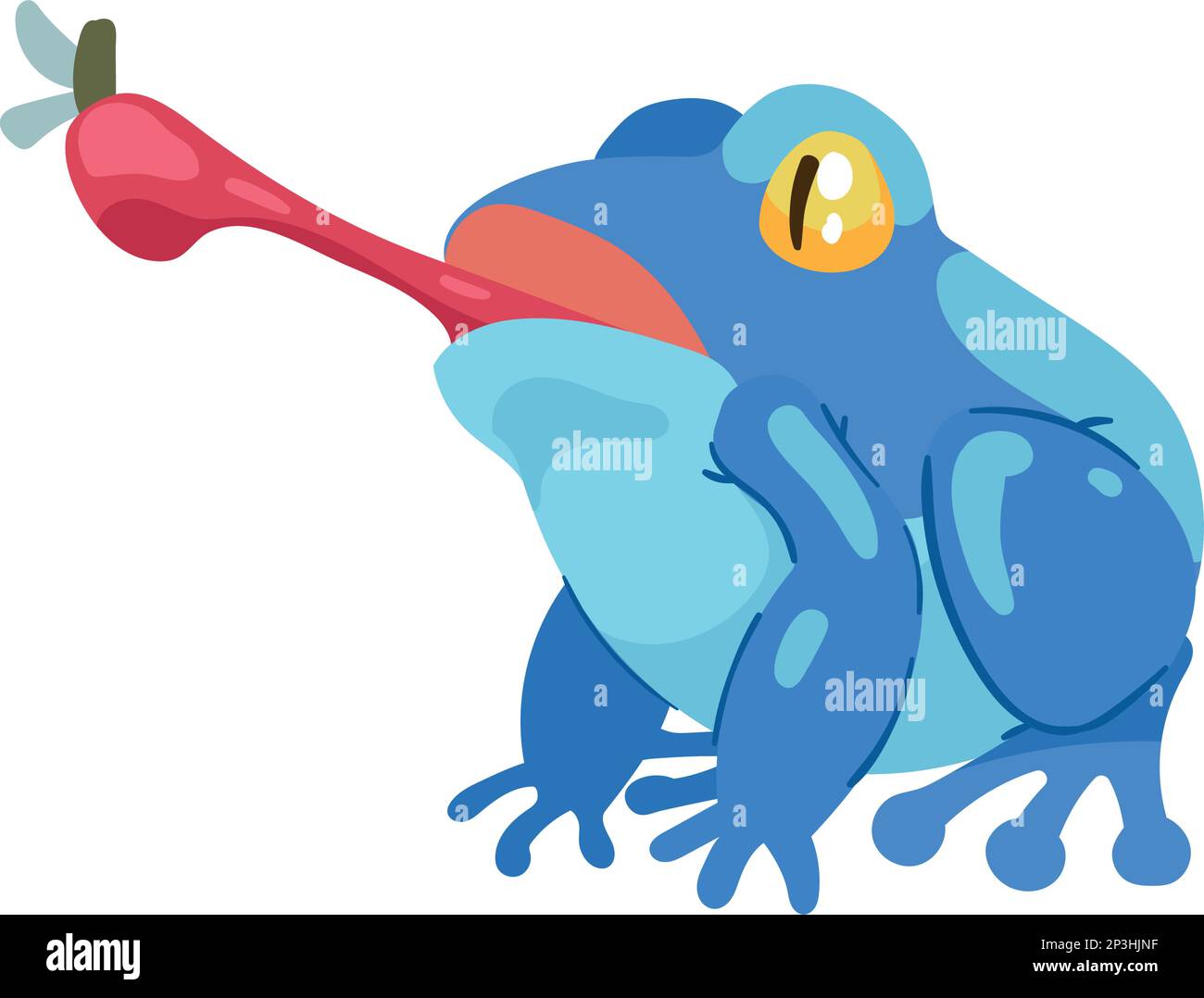 blue frog eating fly Stock Vector Image & Art - Alamy