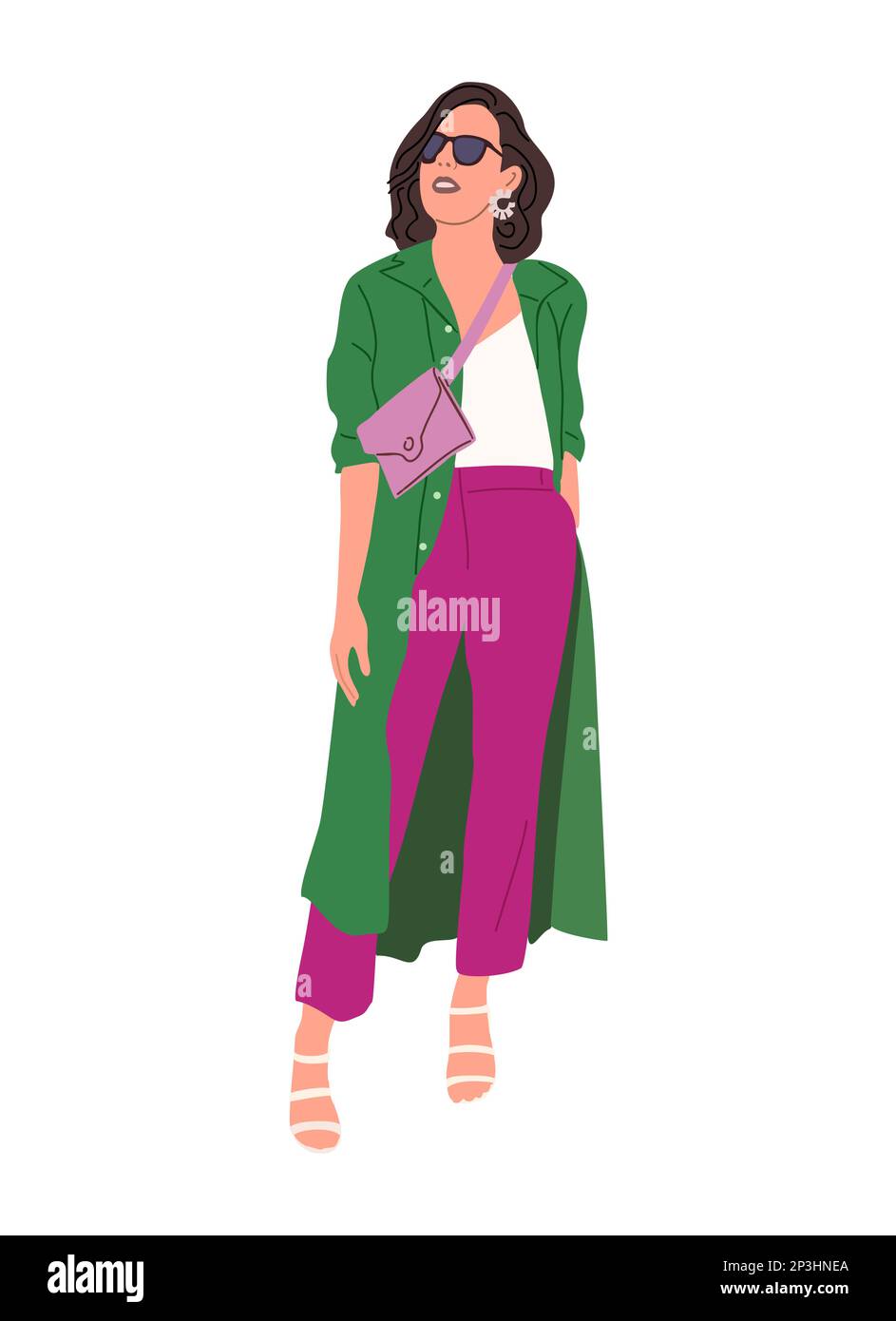 Business woman vector drawing isolated on white Stock Vector Image ...