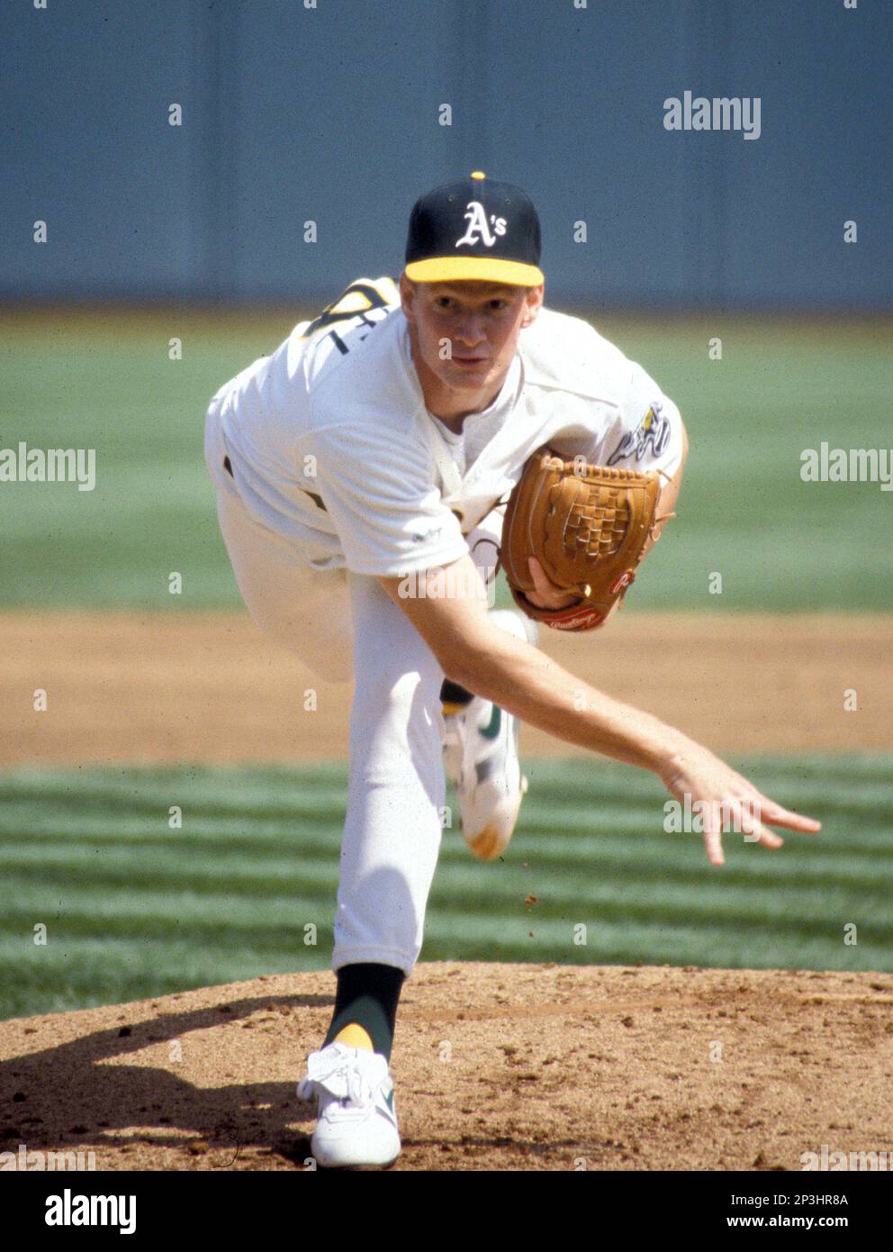 Oakland A's Todd Van Poppel (59) during a game from his 1991 season ...