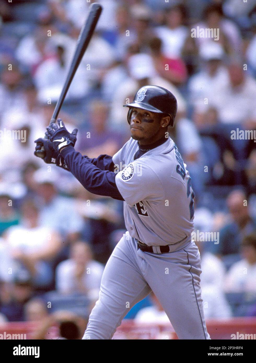 Seattle Mariners Ken Griffey Jr. (24) during a game from his 1997 ...