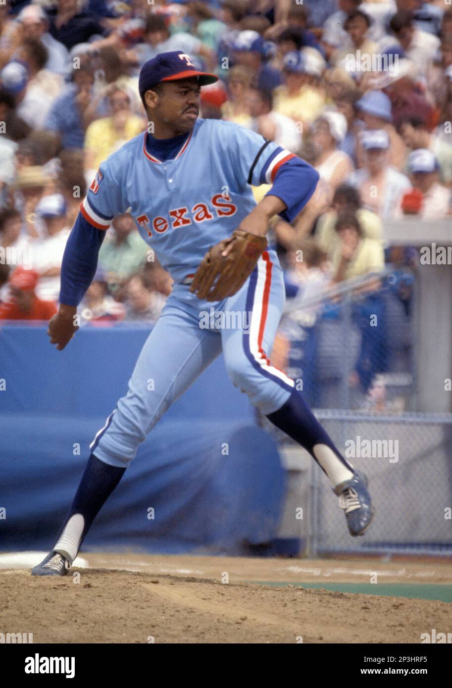 Texas Rangers Dock Ellis (17) during a game from his 1977 season. Dock ...