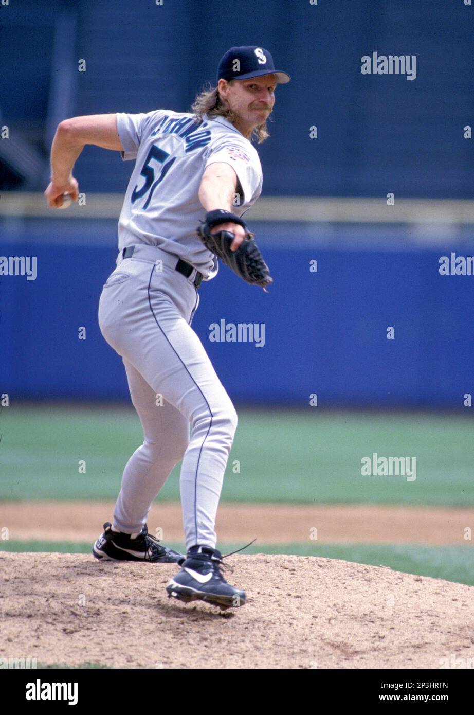 Seattle Mariners Randy Johnson (51) in action during a game from ...