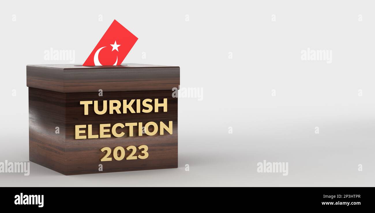 General and Presidential elections in Turkey 2023 concept. Turkish flag ...