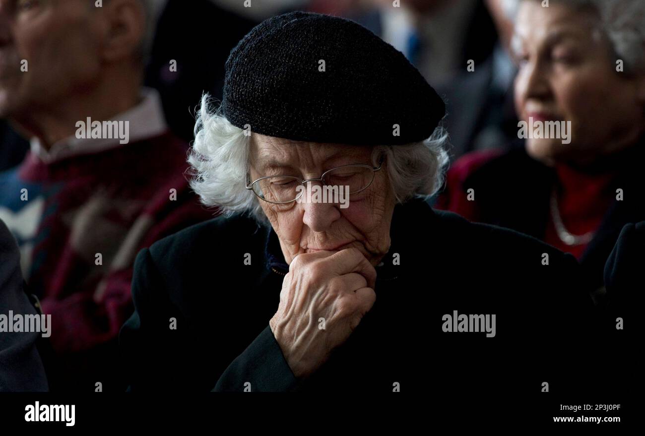Ruth Katz listens to a speaker during an event marking International ...