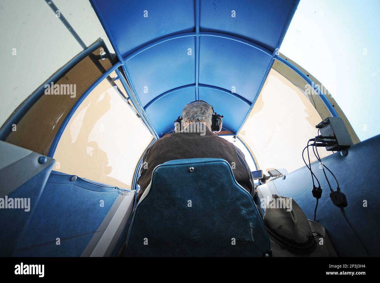 Clark Lenz, of Squirrel Idaho, drives his snow plane "Devar" during the ...