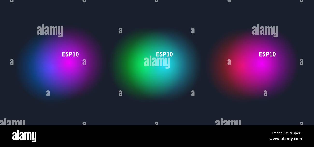 Set of blurred color spots. Blurry futuristic frame, border Stock ...