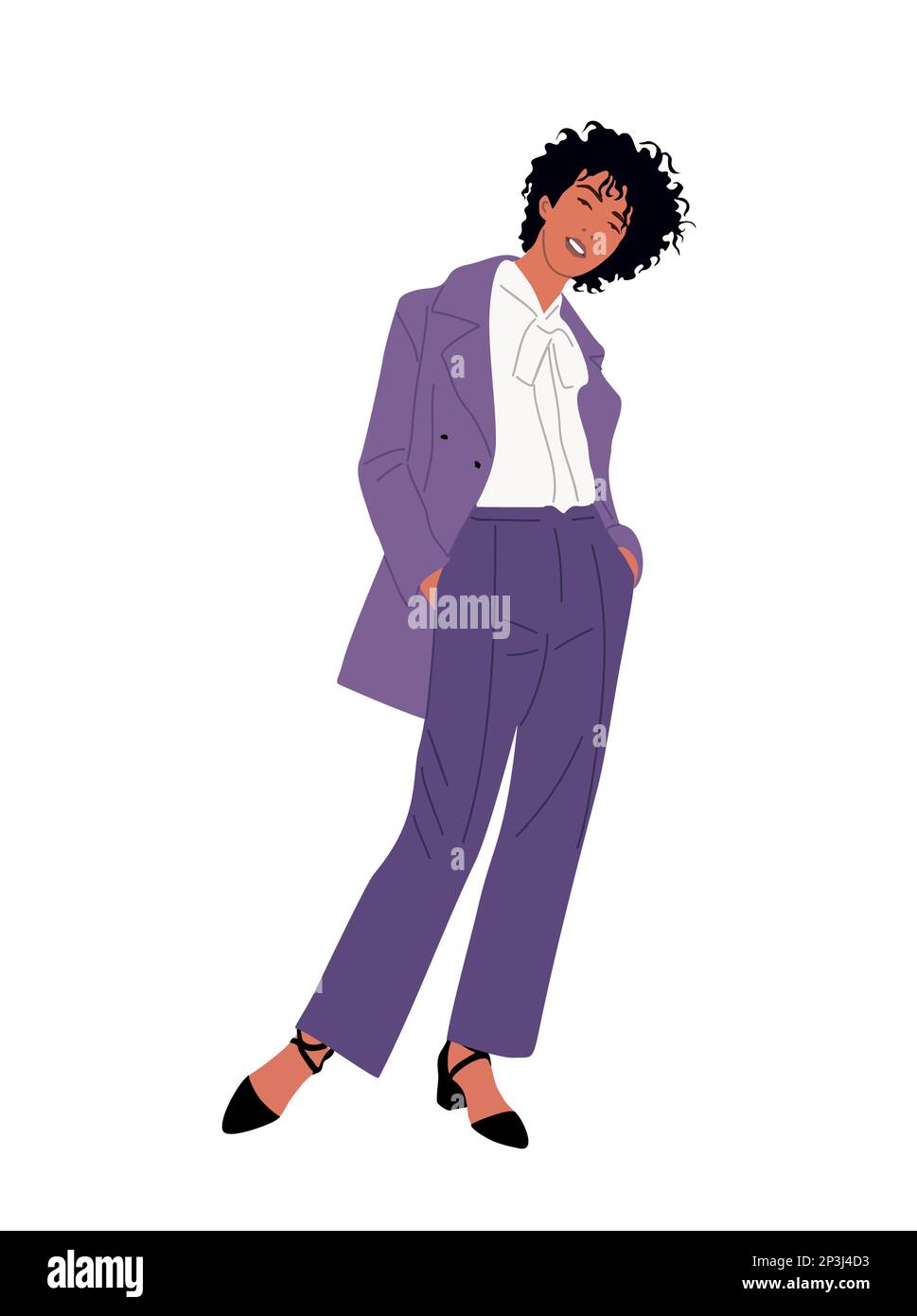 Business woman vector drawing isolated on white Stock Vector Image ...