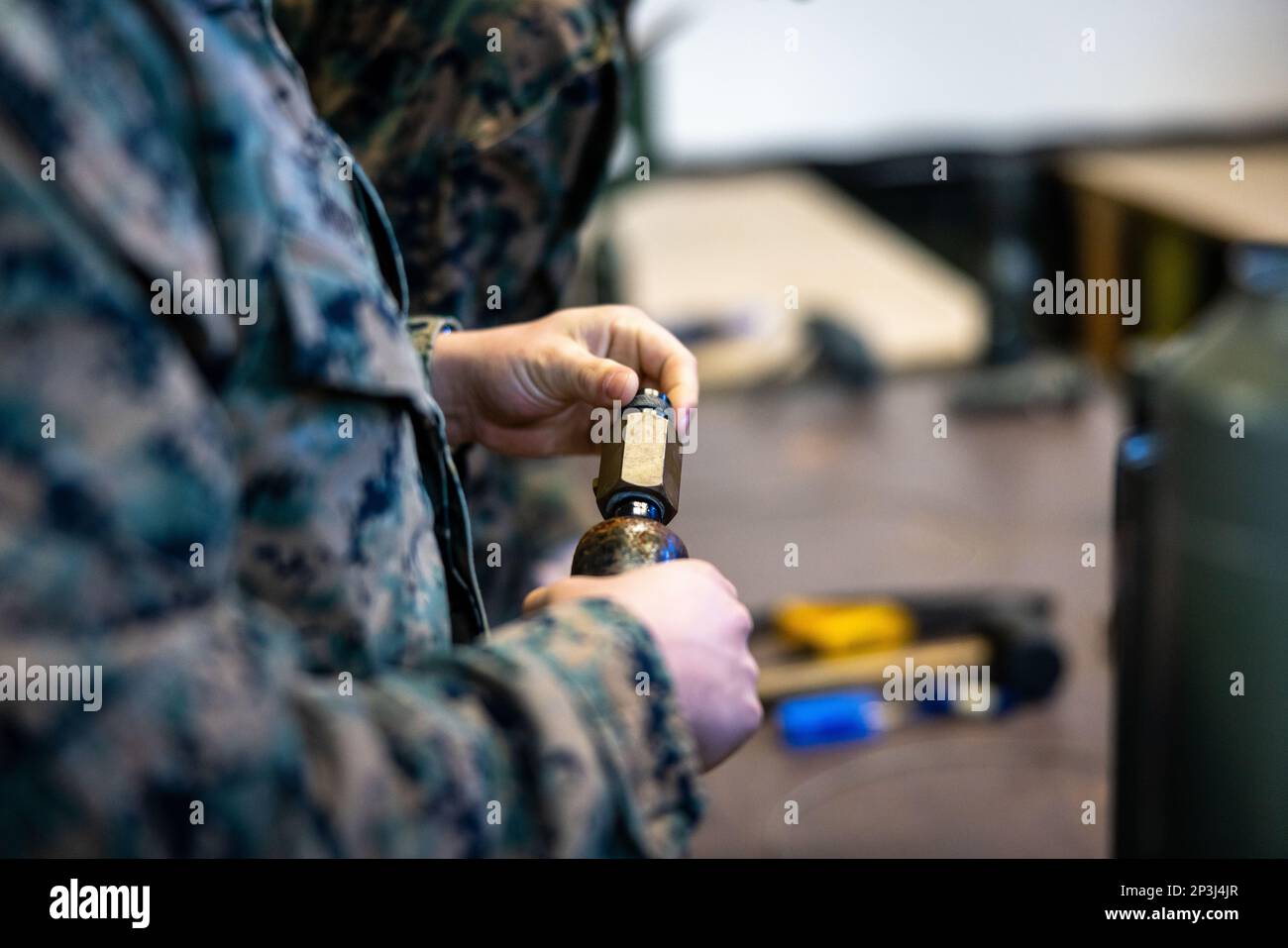 U.S. Marine Corps Sgt. William Groves, range military police with ...