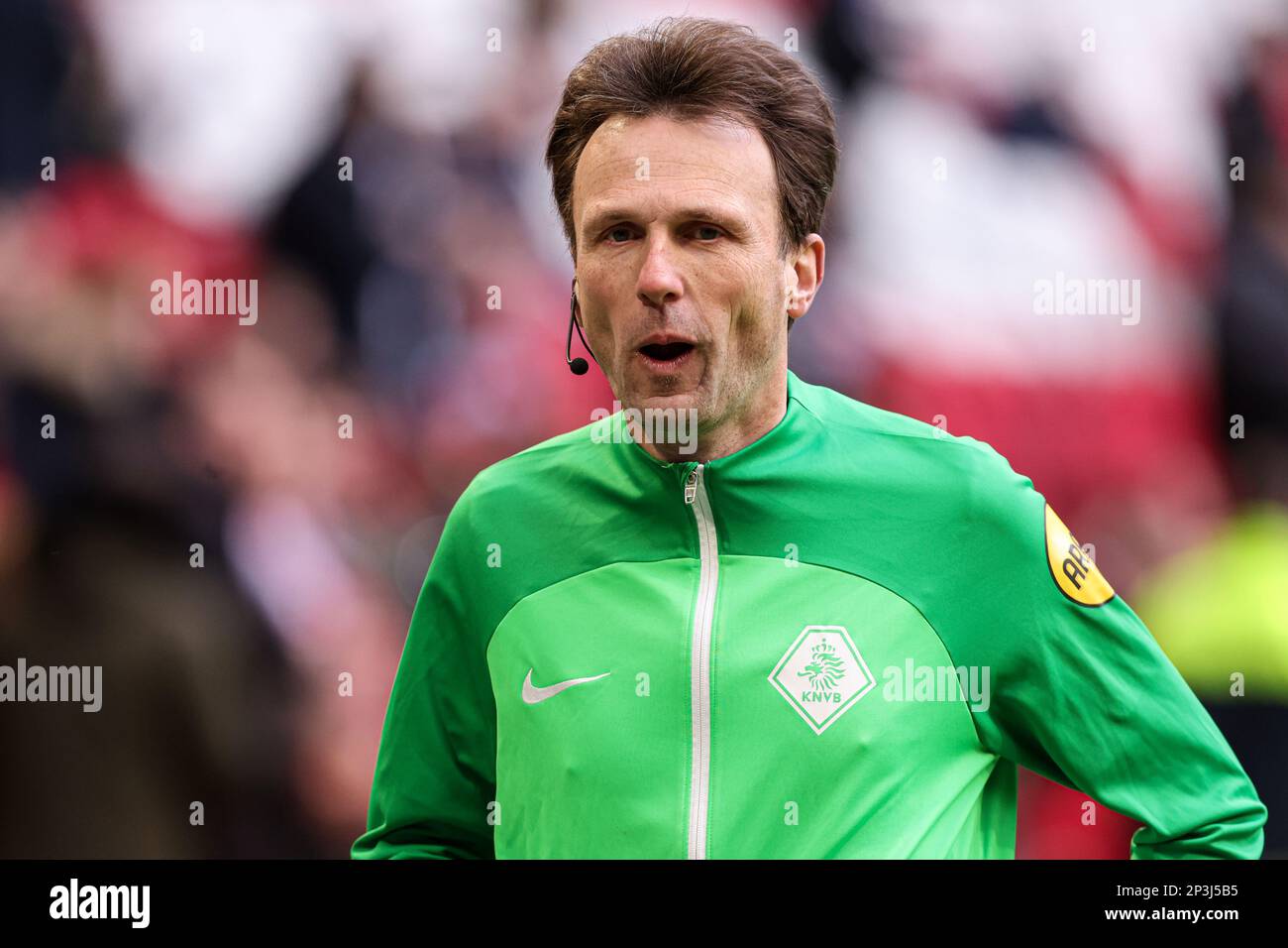 AMSTERDAM, NETHERLANDS - MARCH 5: assistant referee Bas van Dongen ...