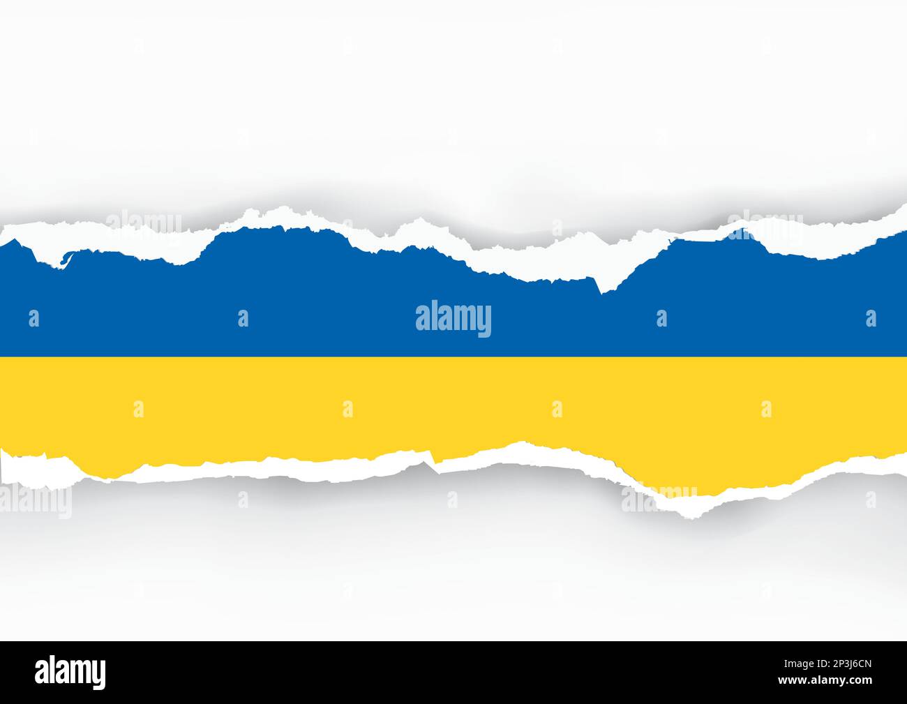 Ripped paper background with Ukrainian flag colors. llustration of torn ...